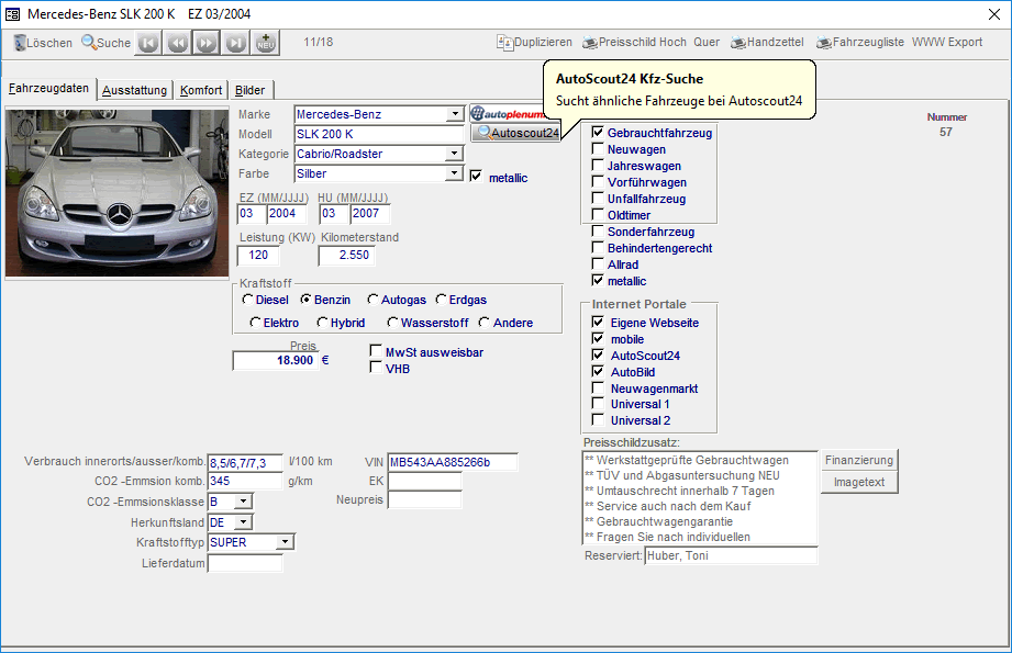Autohandel Website Software (Webseite für Autohändler)