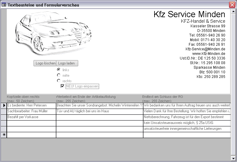 Werkstattsoftware, Kfz Software,- Werkstatt- Rechnungs-programm