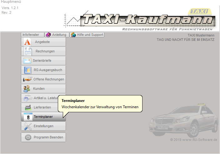 TAXI-Kaufmann, Software DTA Programm Krankenfahrten